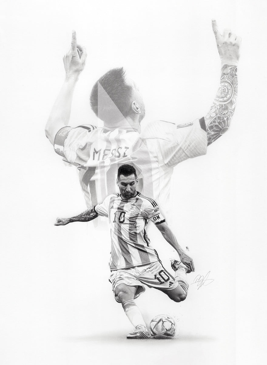 ORIGINAL Leo Messi Graphite Drawing – PietensArt